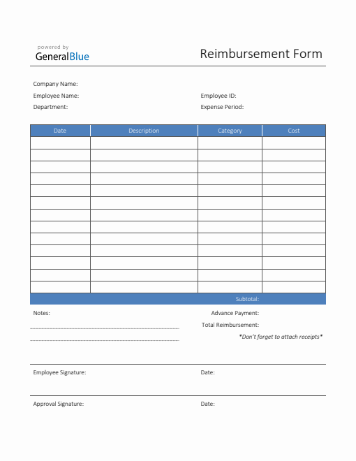 Reimbursement Templates