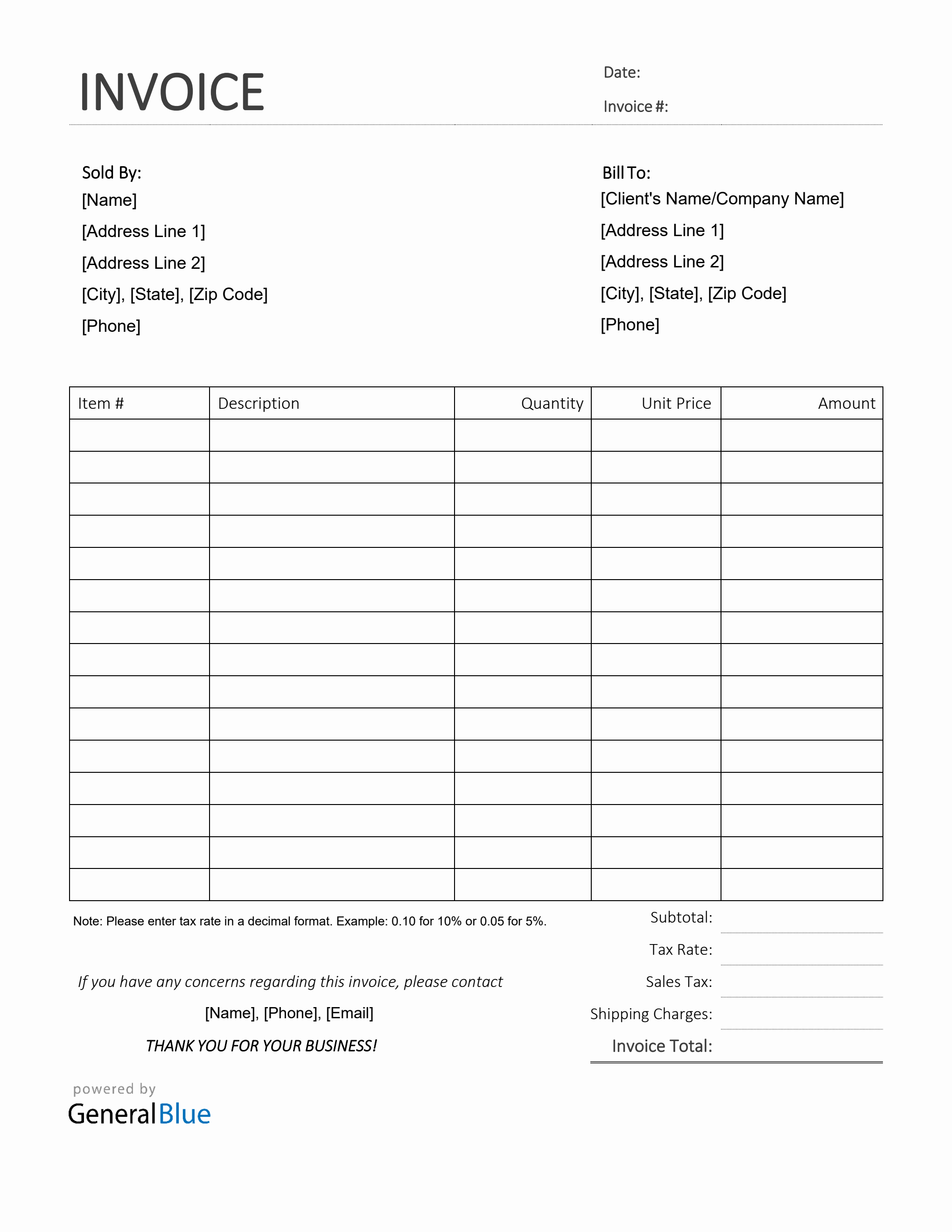 Printable Sales Invoice in PDF (Basic)