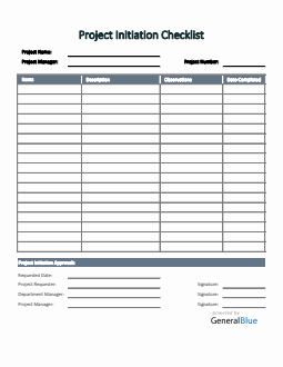 Project Initiation Checklist in PDF