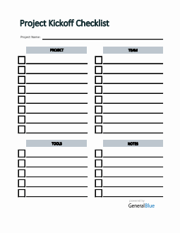 Project Kickoff Checklist in Word
