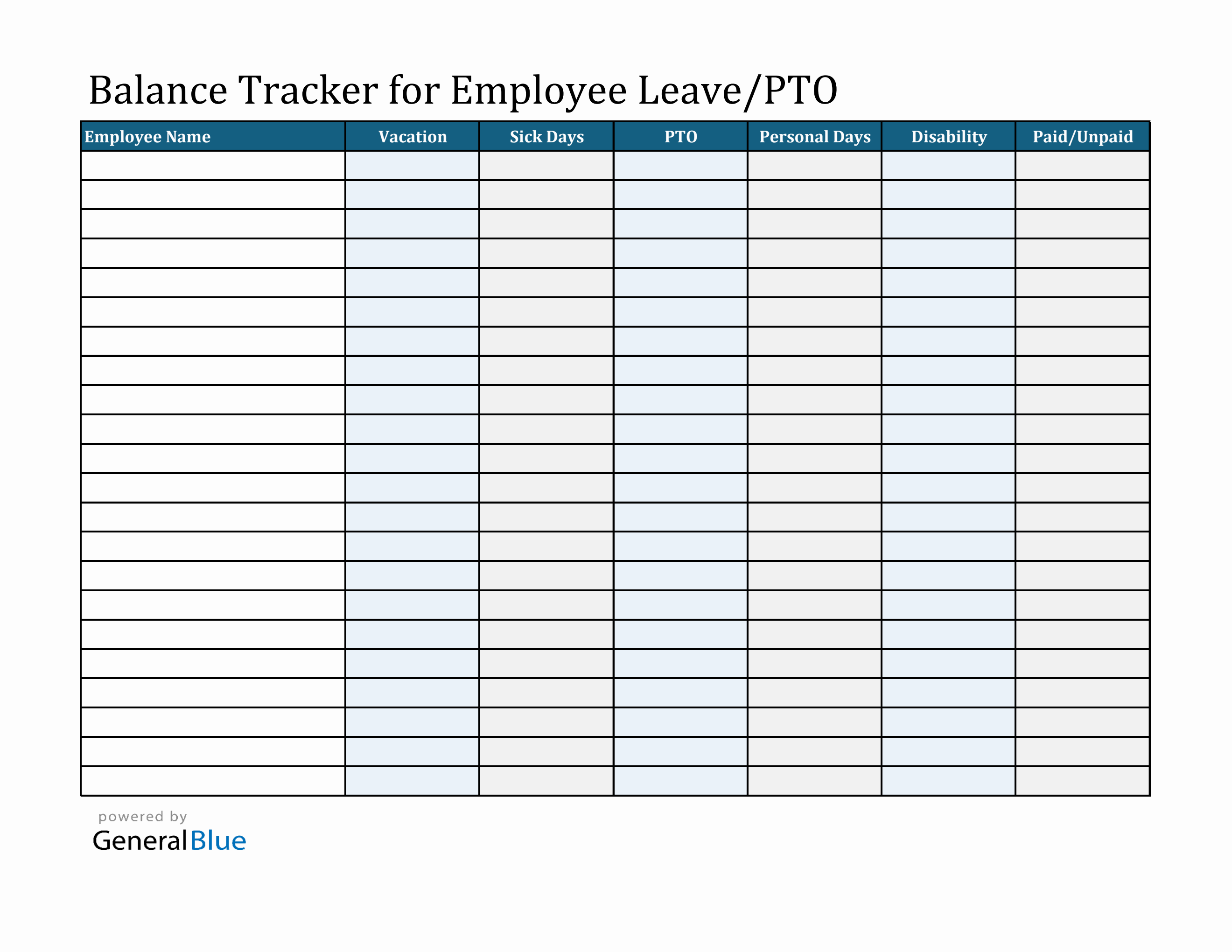 Employee PTO and Leave Balance Tracker (Excel)