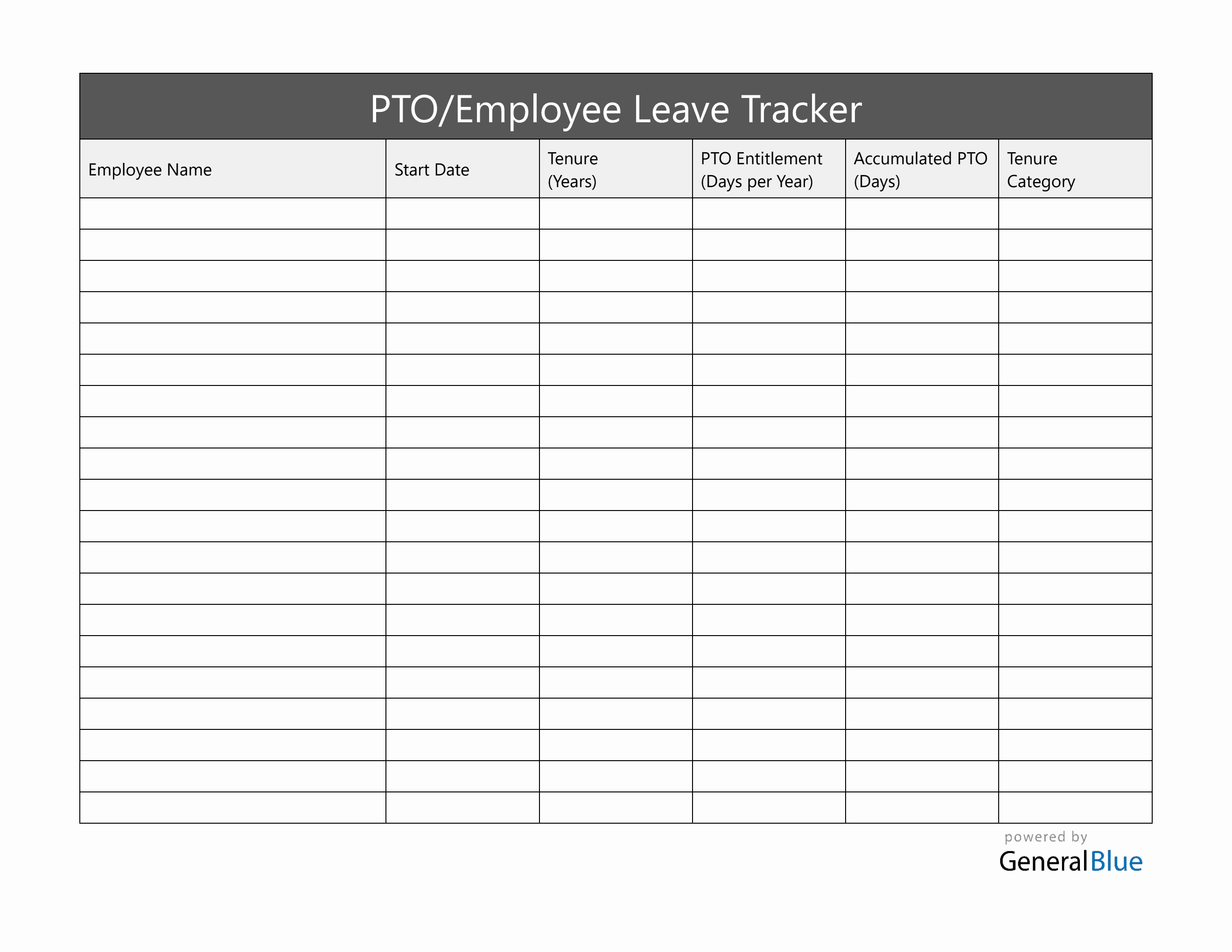 Paid Time Off (PTO) Tracker Template | Free Download in PDF