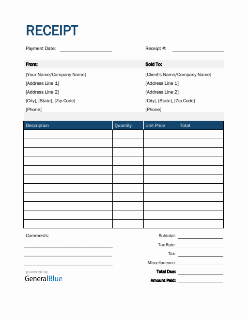 Receipt Templates