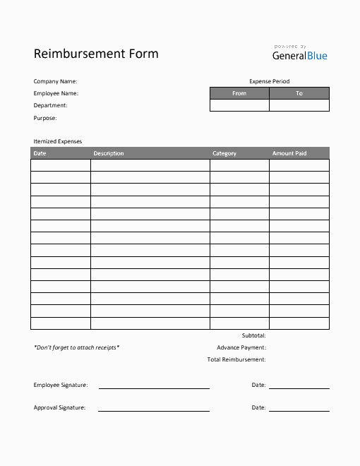 Reimbursement Templates
