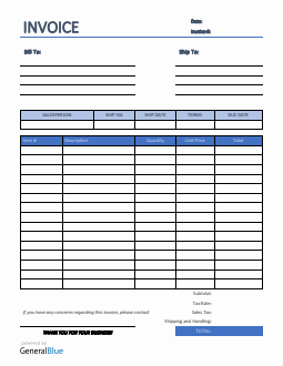 Sales Invoice Template in Word (Colorful)