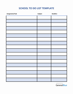 Weekly Task List Template in PDF