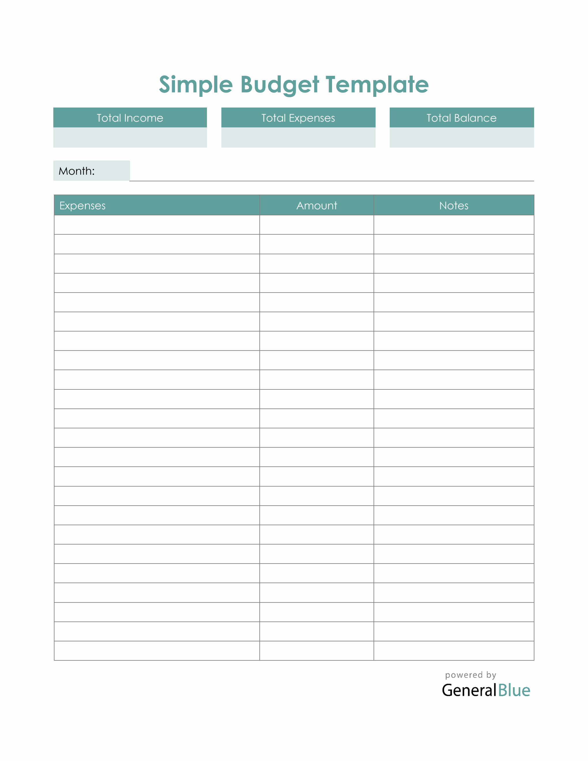 Simple Budget Template In Word Simple Budget Template In Word