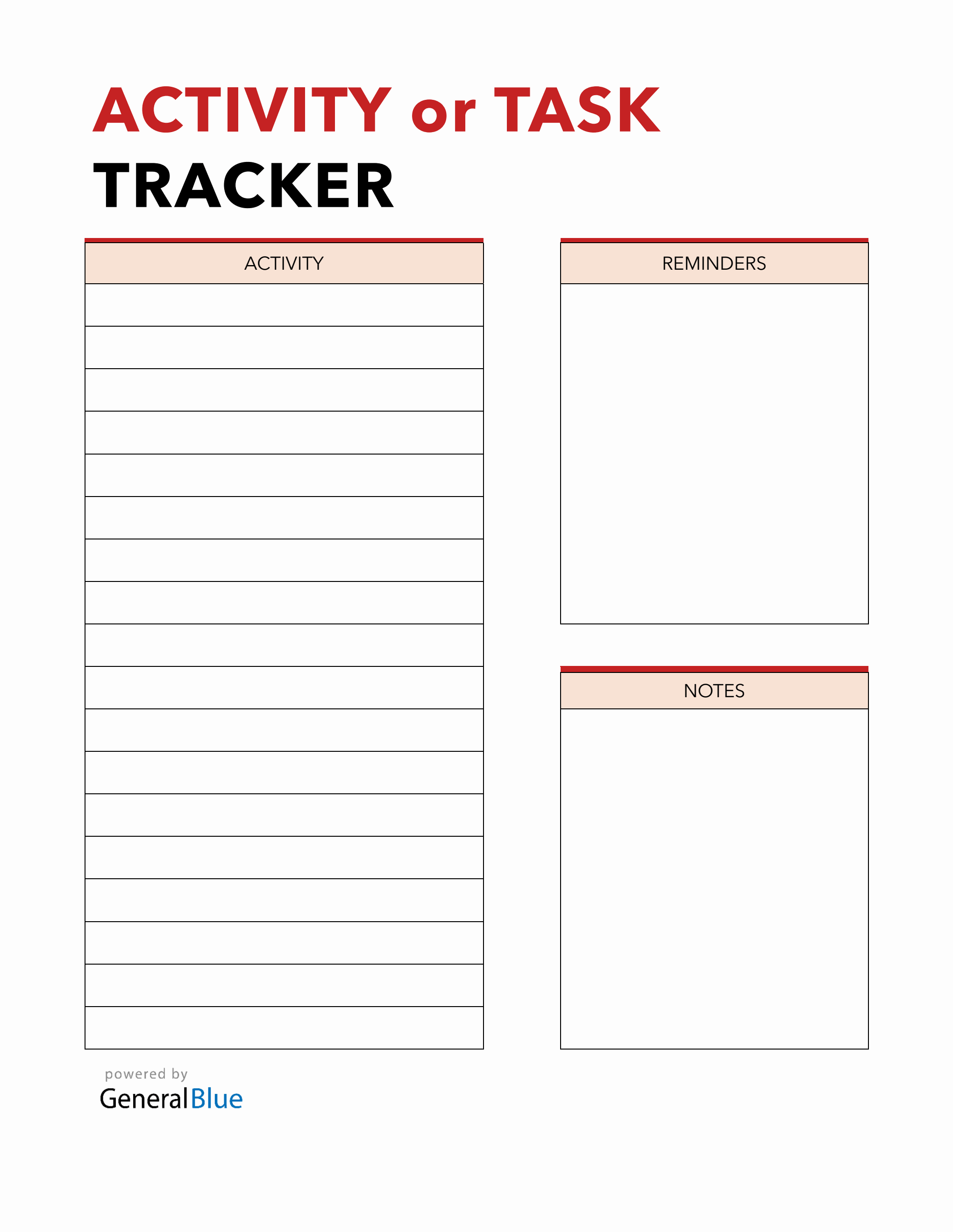 Activity Tracker Templates