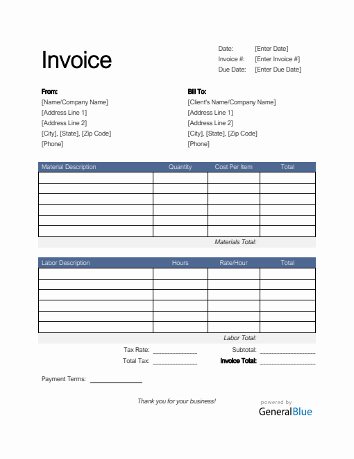 Time And Materials Templates