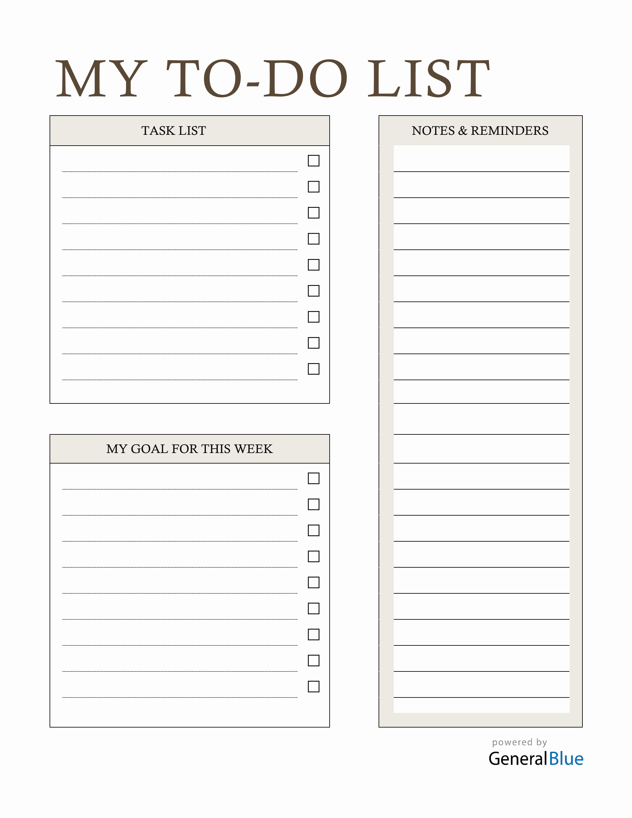Free PDF To Do List Template - Customizable