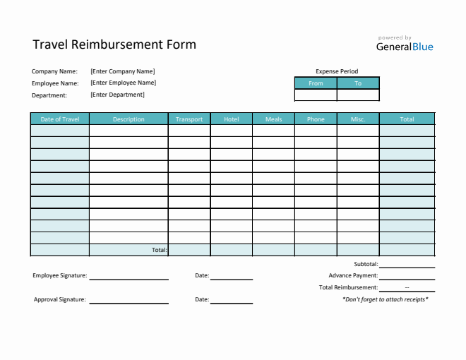 Reimbursement Templates