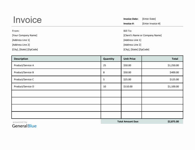 Customer Invoice Templates