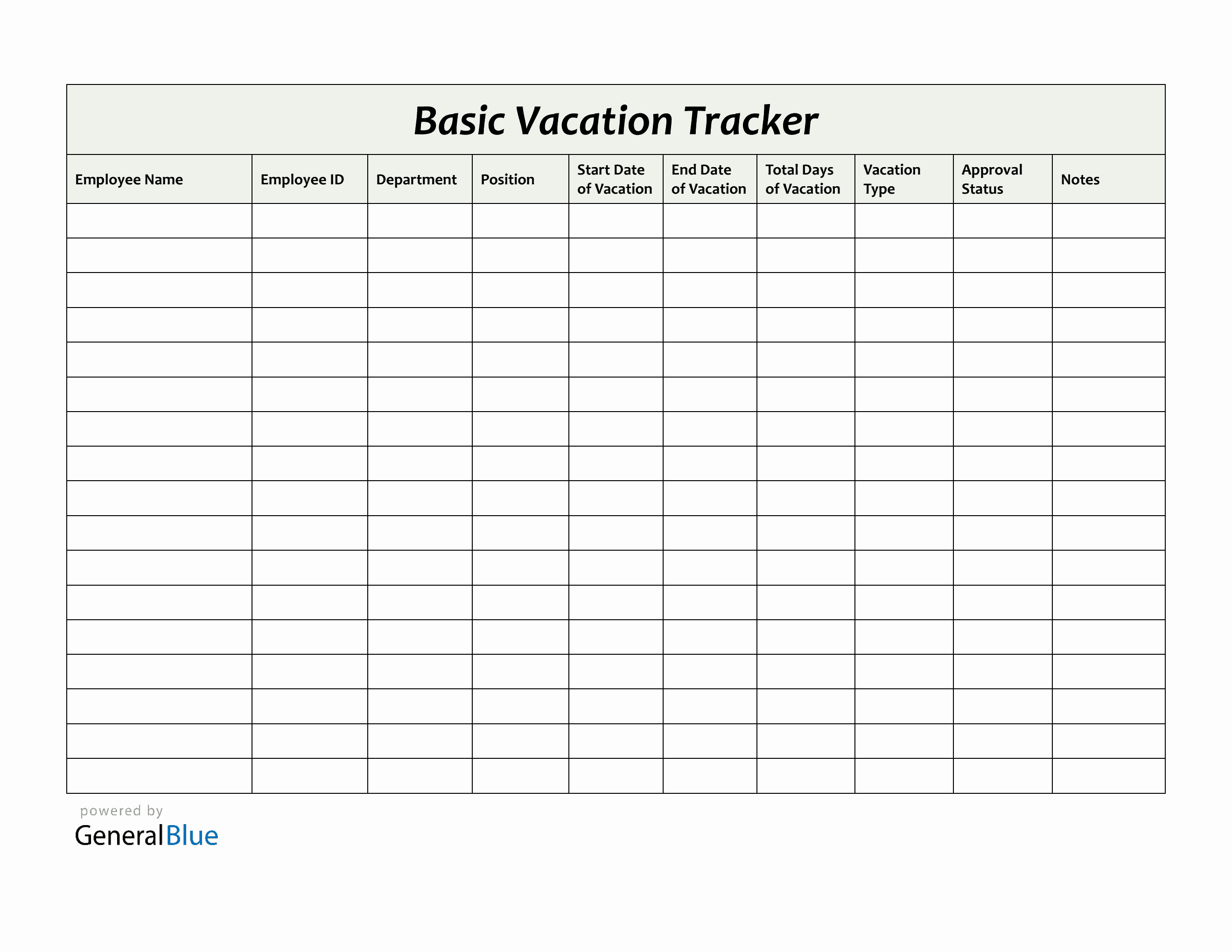 Basic Vacation Leave Tracker (PDF)