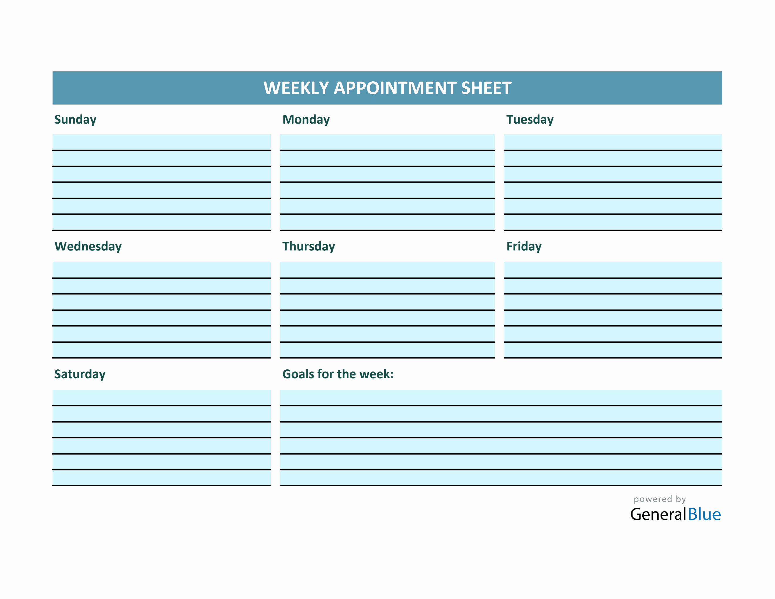 Weekly Appointment Template Appointment Card Template With Daily Table