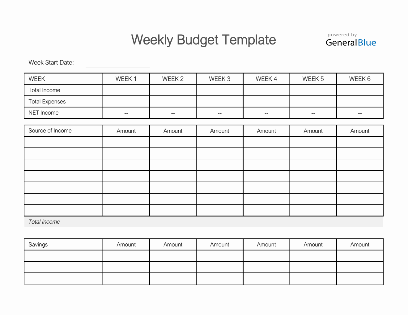 Weekly Budget Template In Excel Simple Weekly Budget Template In Excel Simple