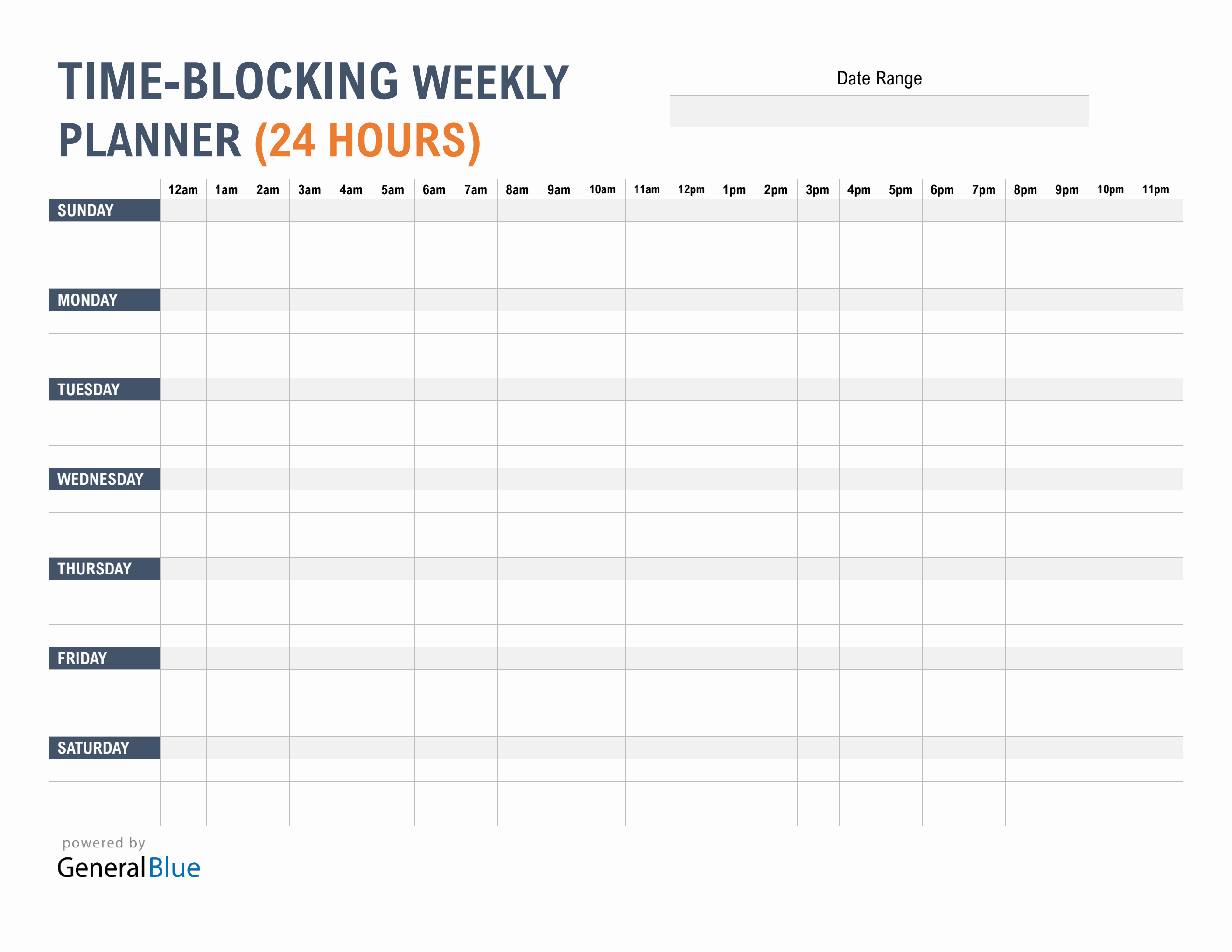 Weekly Schedule Editable PDF