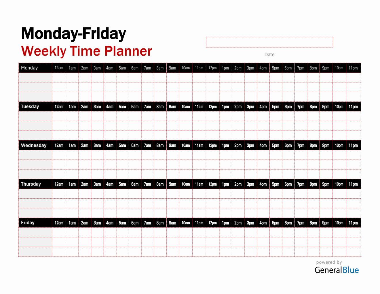 Free Word 24 Hours Schedule Templates