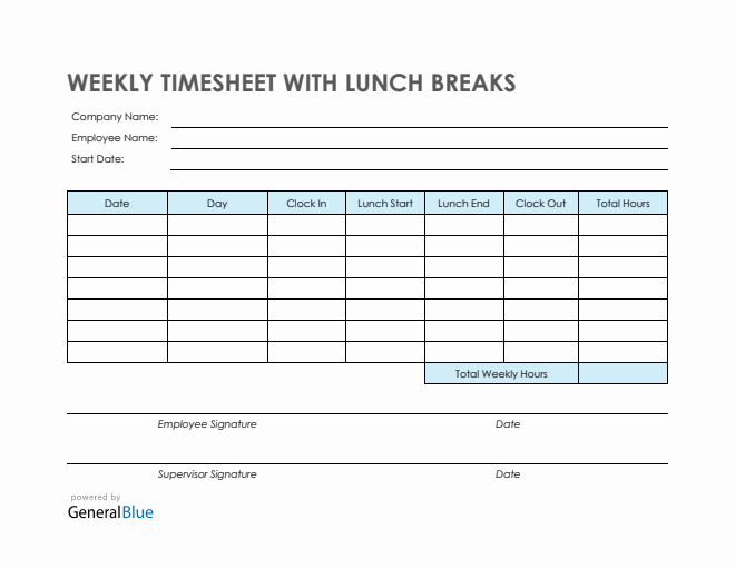 Weekly Timesheet Templates