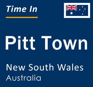 Current Local Time in Pitt Town, New South Wales, Australia