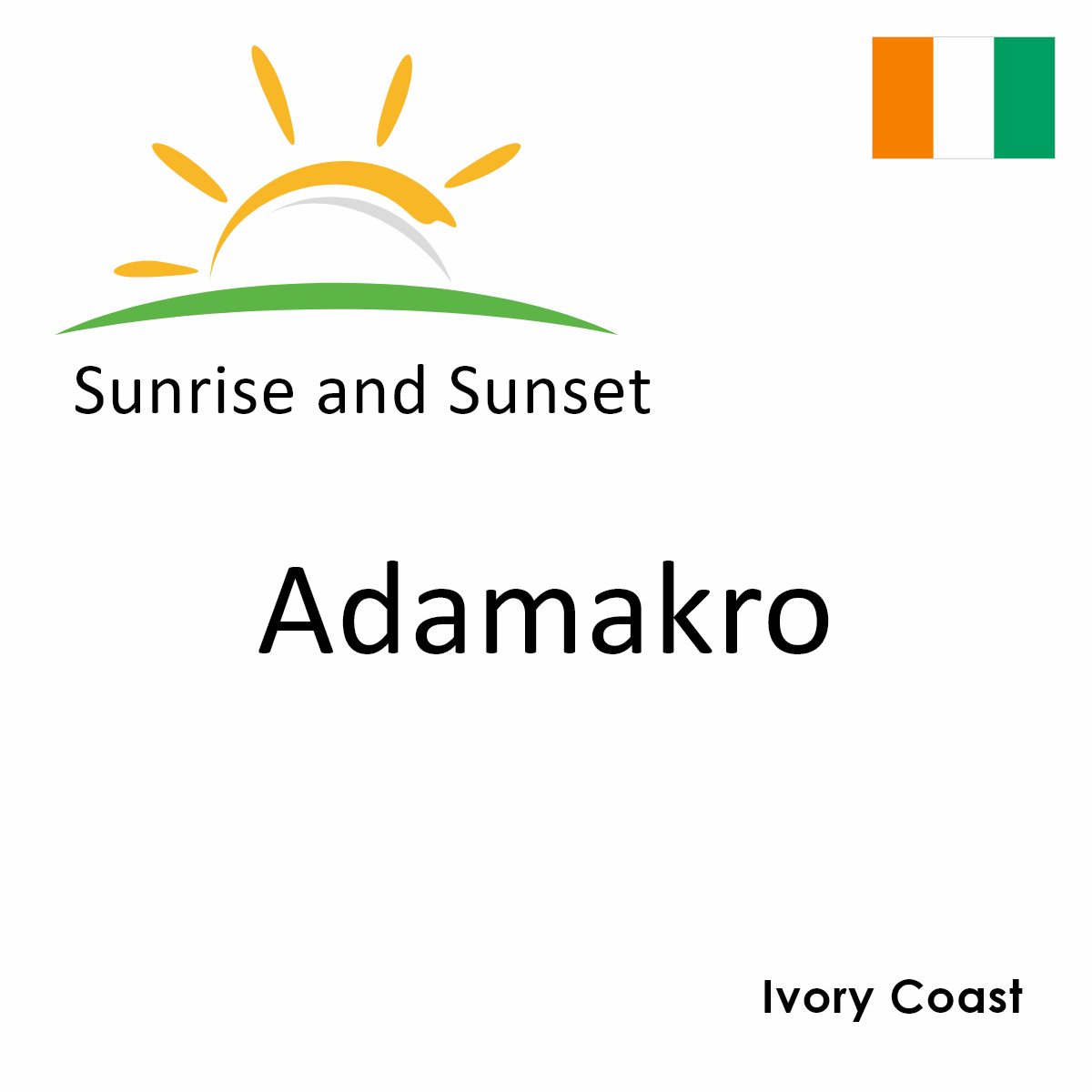 Sunrise and Sunset Times in Adamakro, Ivory Coast
