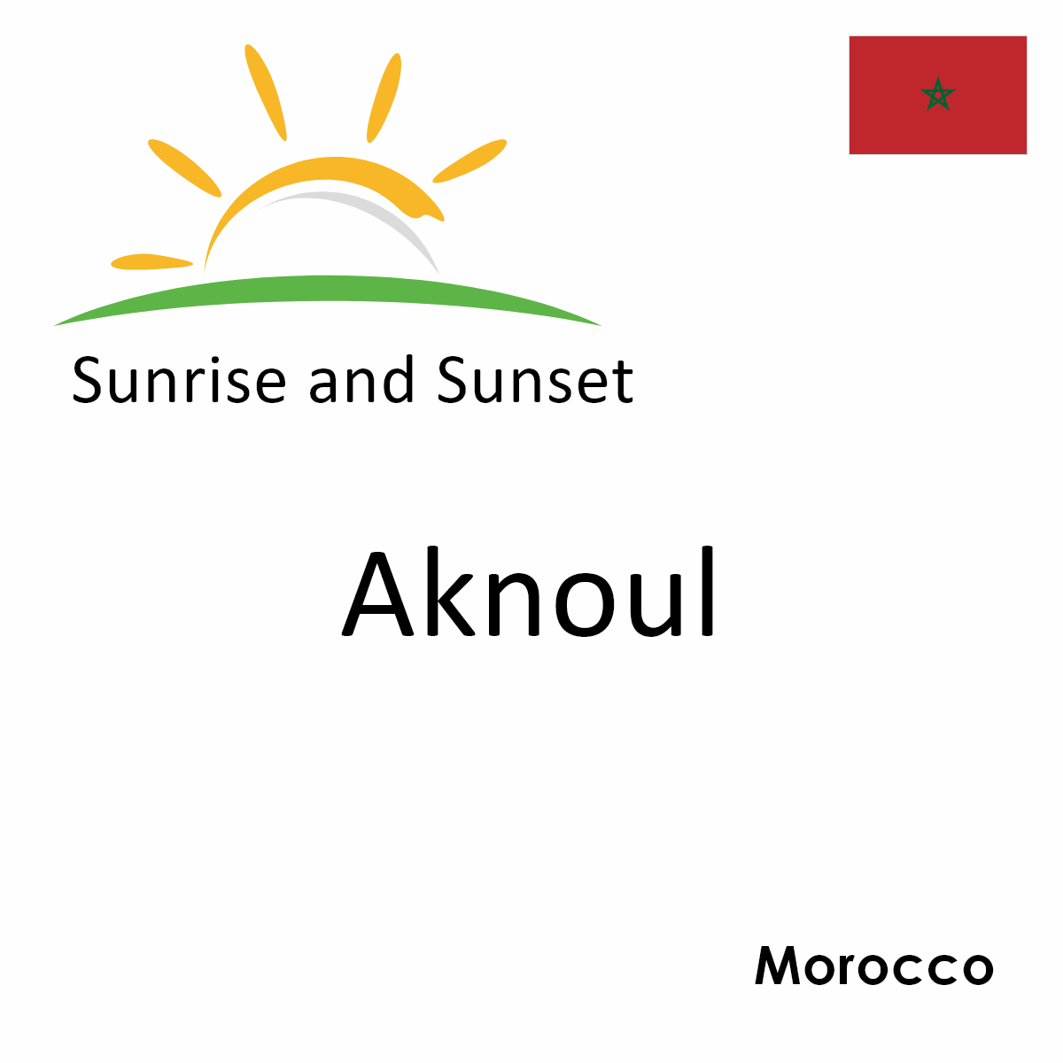 Sunrise and Sunset Times in Aknoul, Morocco
