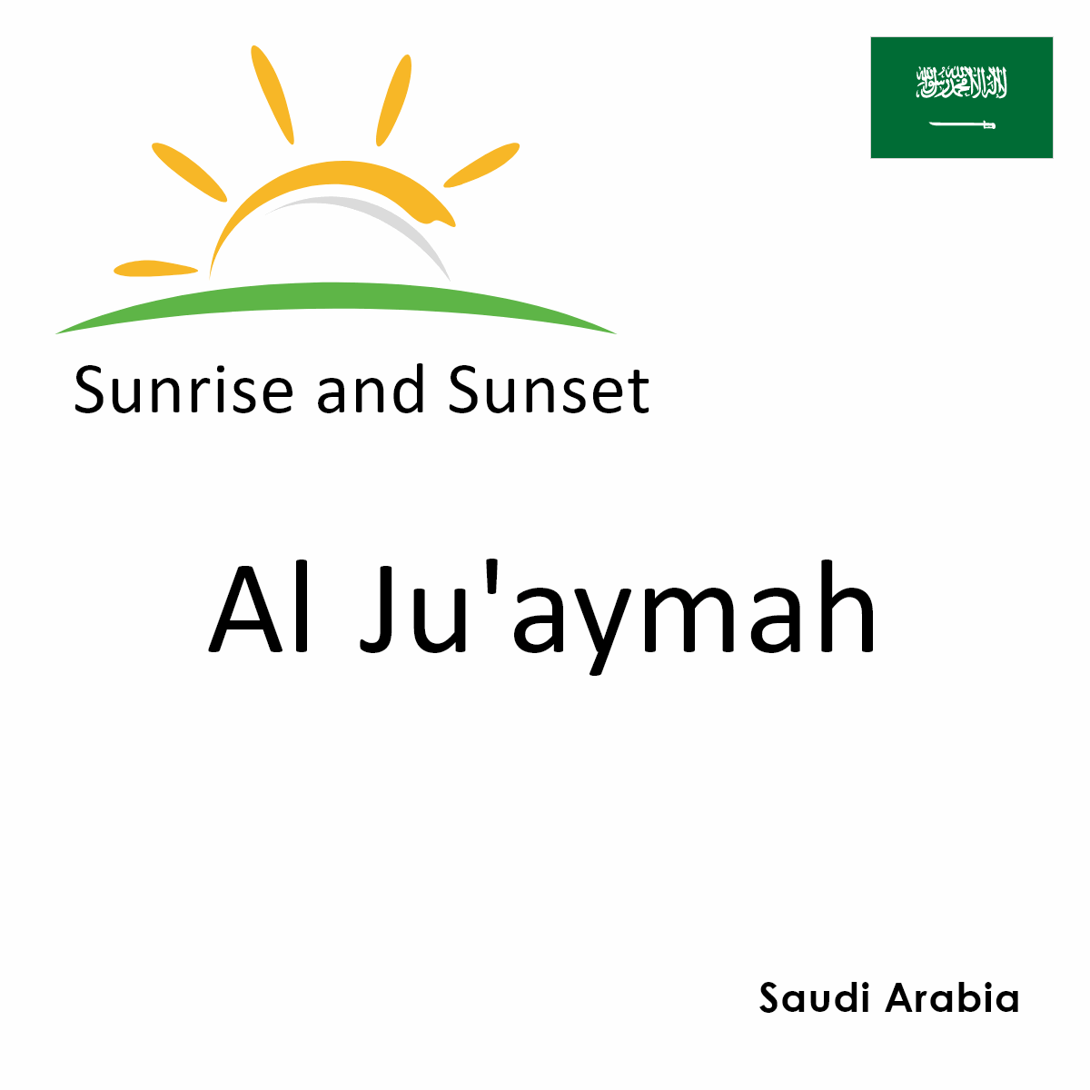 Sunrise and Sunset Times in Al Ju'aymah, Saudi Arabia