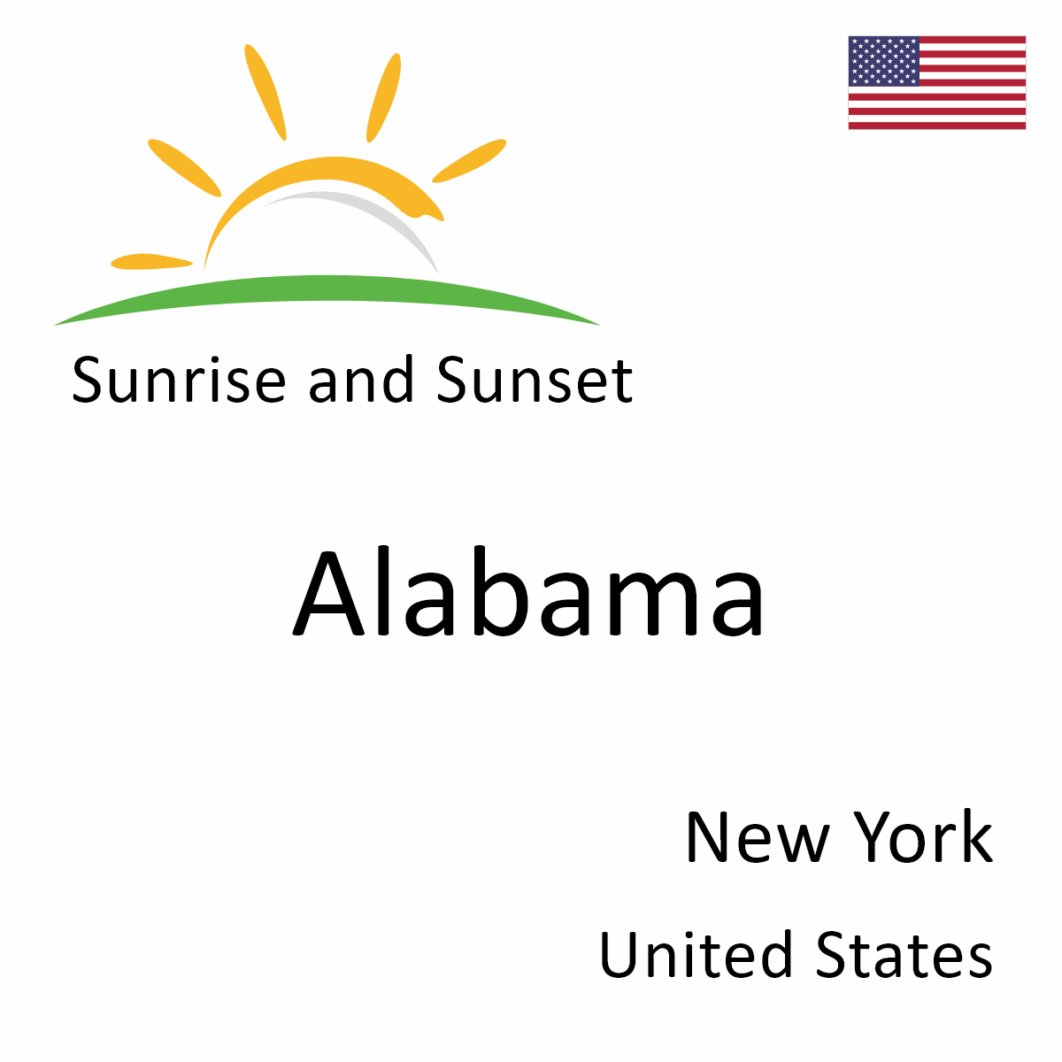 Sunrise and Sunset Times in Alabama, New York, United States