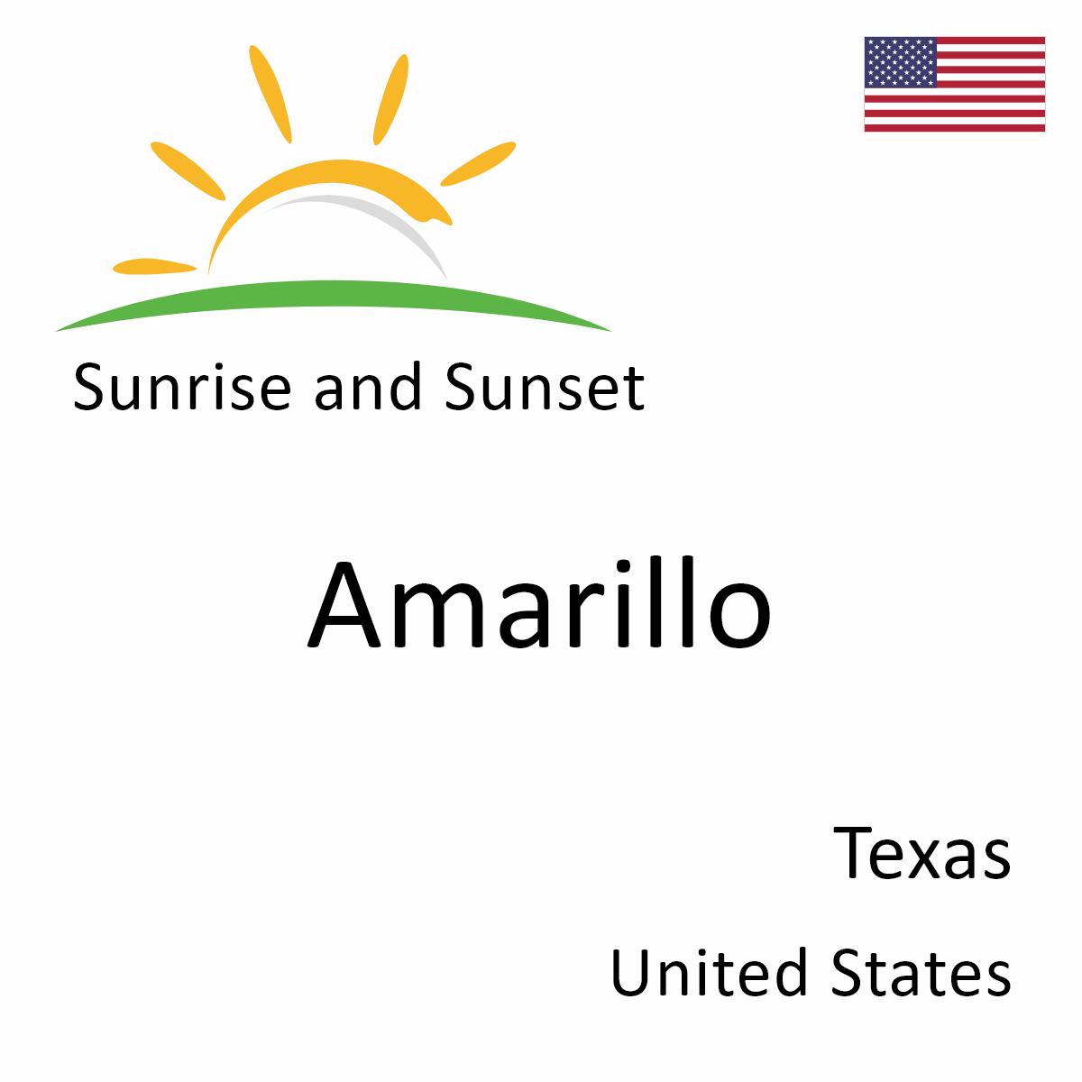 Sunrise and Sunset Times in Amarillo, Texas, United States