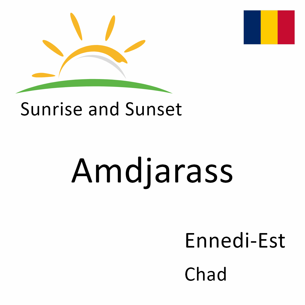 Sunrise and Sunset Times in Amdjarass, Ennedi-Est, Chad