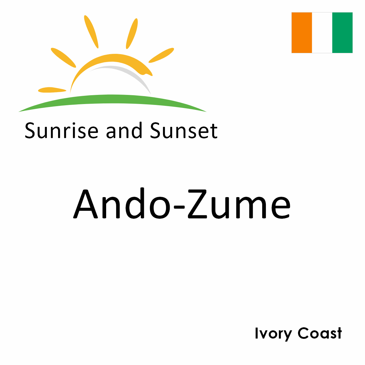 Sunrise and Sunset Times in Ando-Zume, Ivory Coast