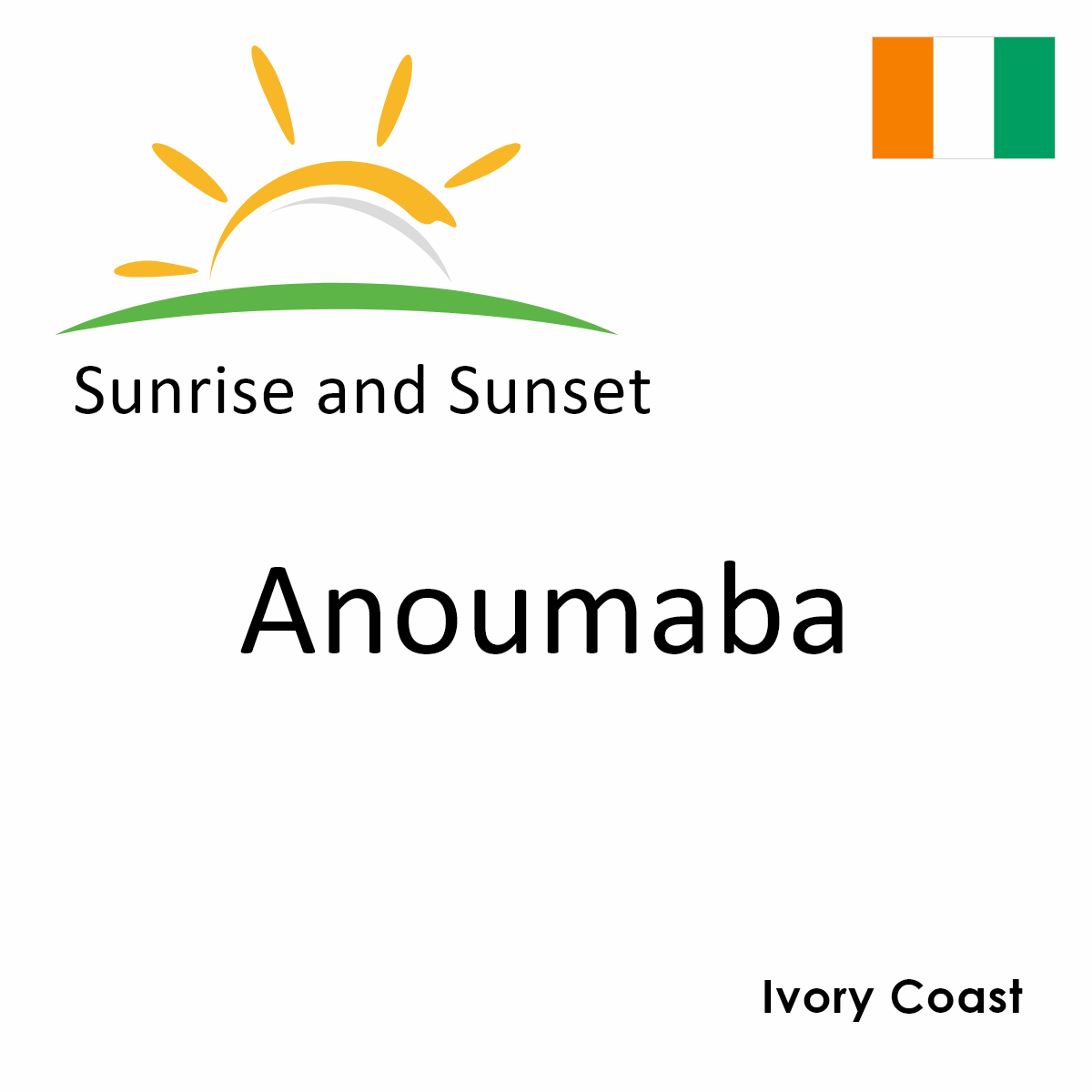 Sunrise and Sunset Times in Anoumaba, Ivory Coast