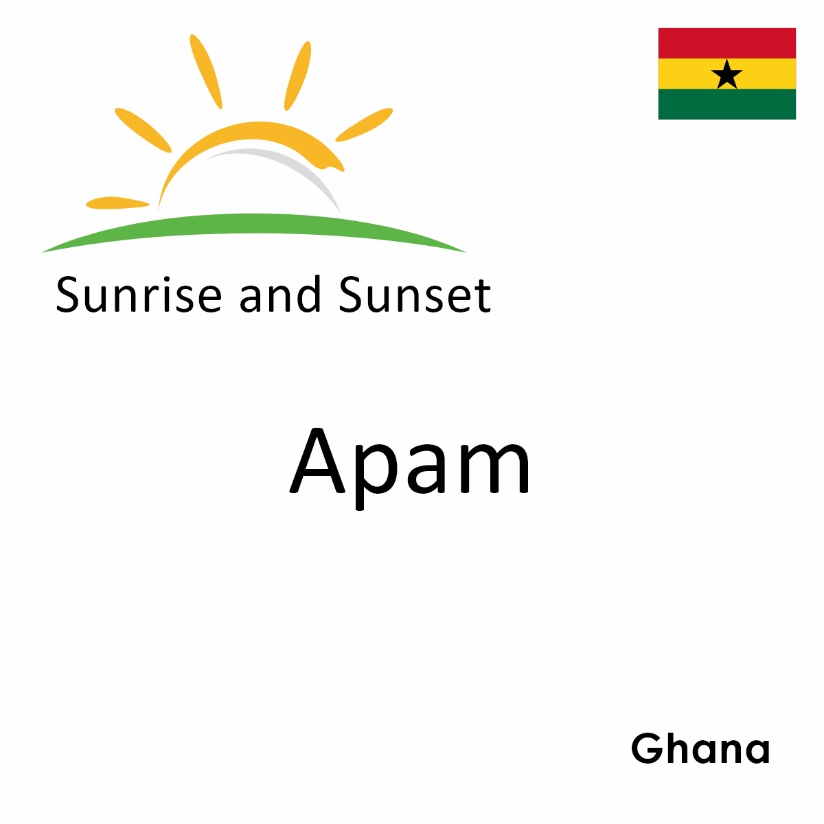 Sunrise and Sunset Times in Apam, Ghana