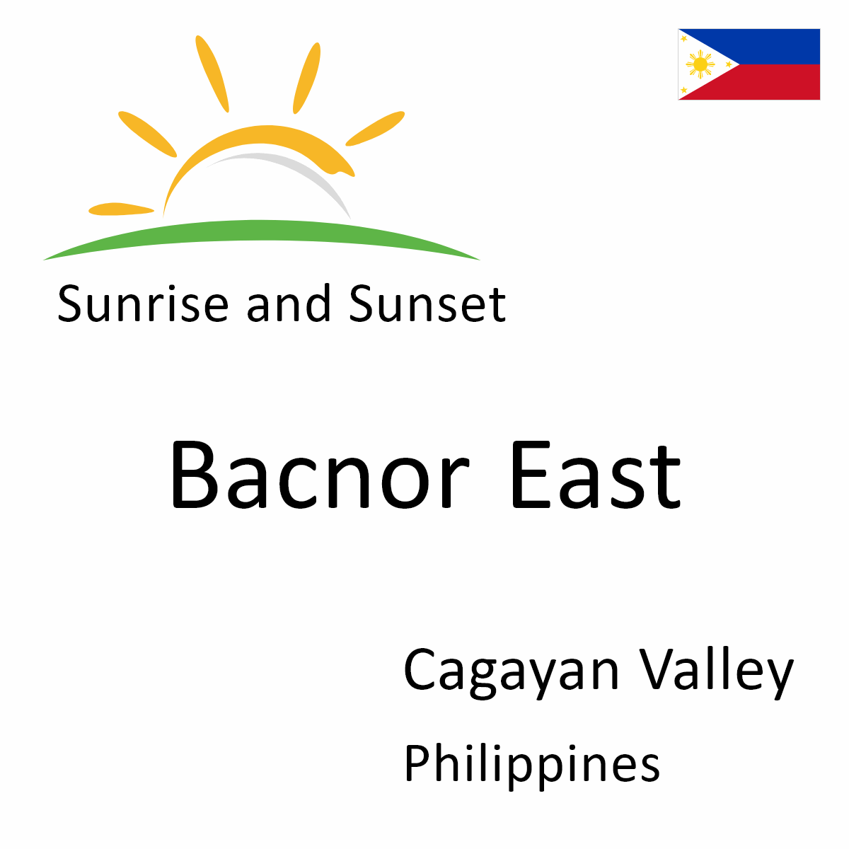 Sunrise and Sunset Times in Bacnor East, Cagayan Valley, Philippines