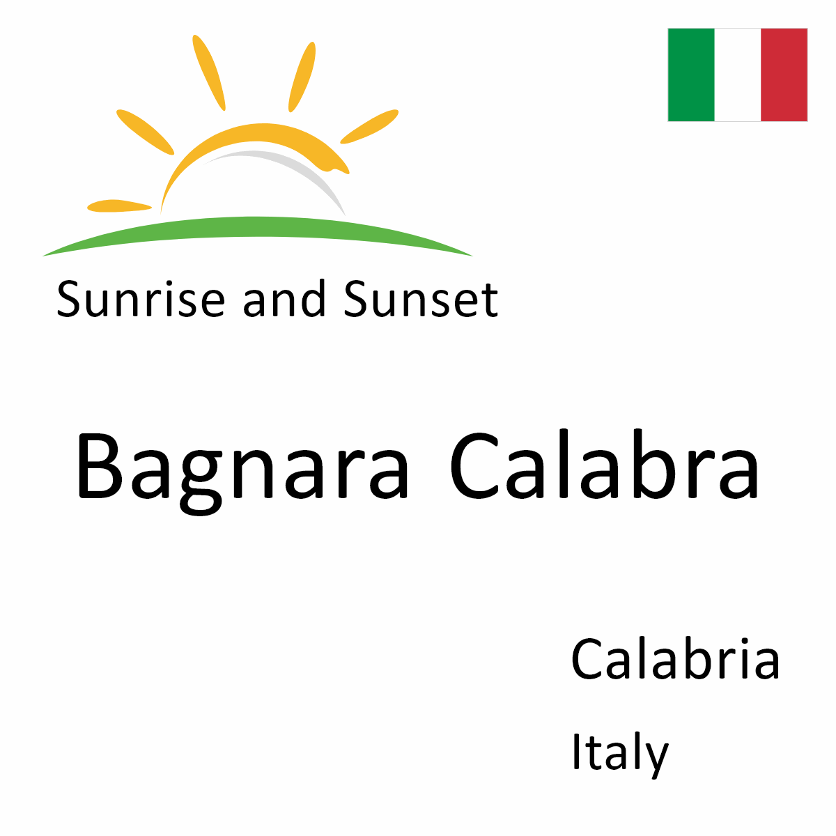 Sunrise and Sunset Times in Bagnara Calabra, Calabria, Italy