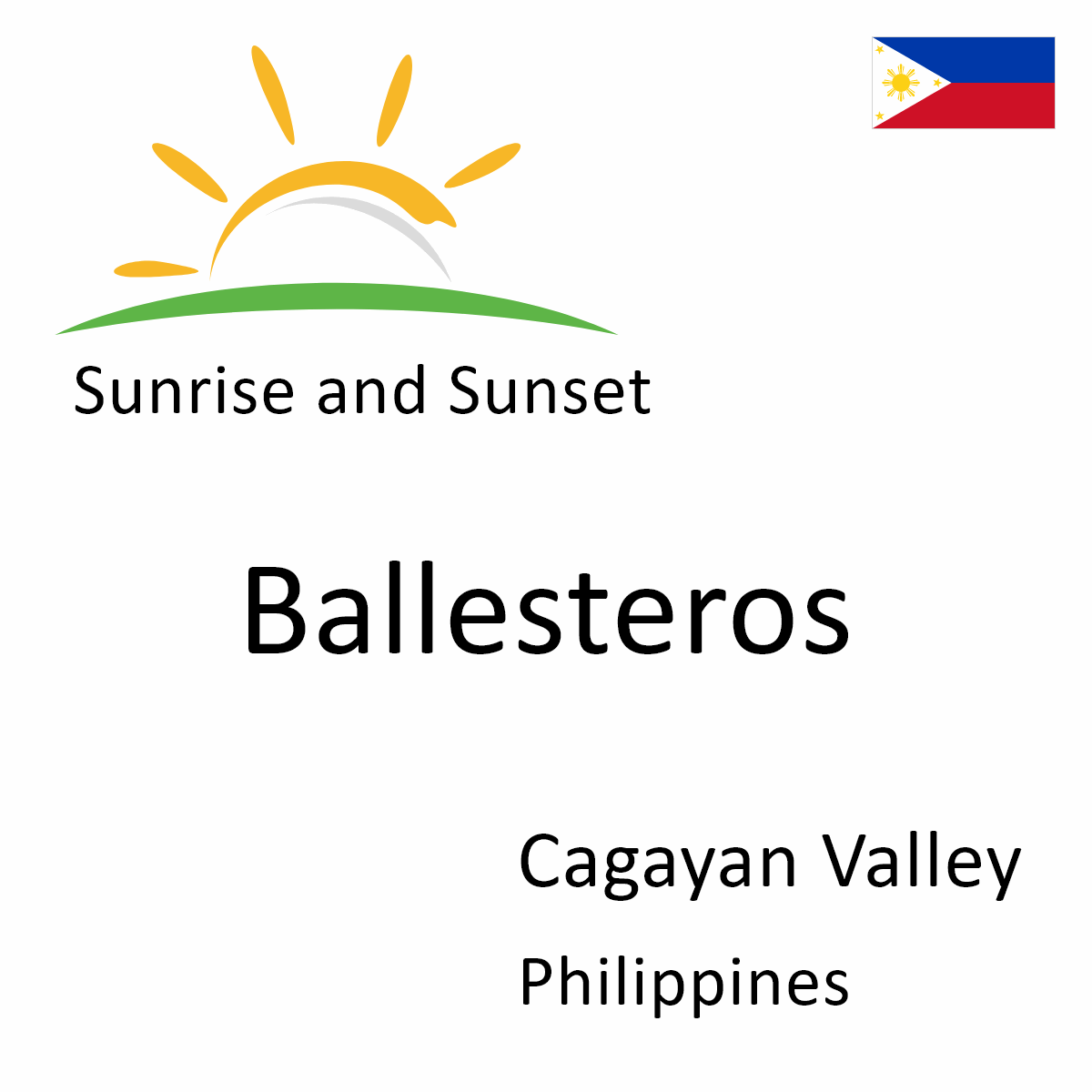 Sunrise and Sunset Times in Ballesteros, Cagayan Valley, Philippines