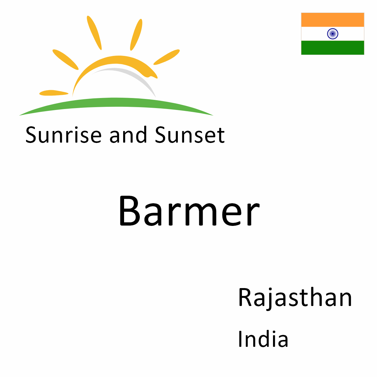Sunrise and Sunset Times in Barmer, Rajasthan, India