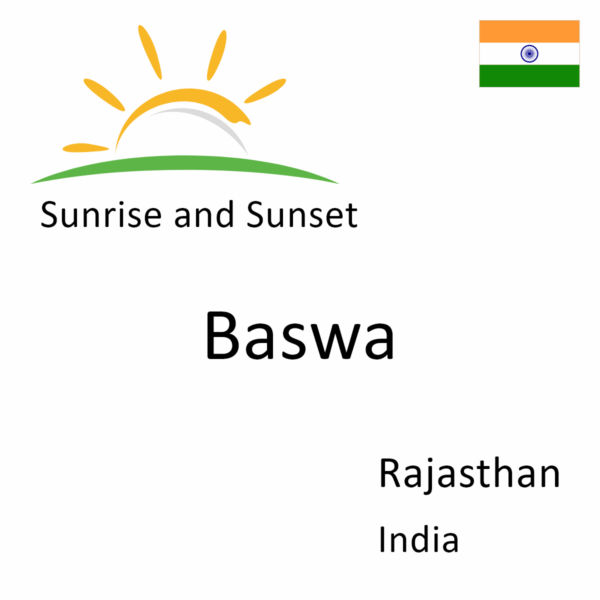 Sunrise and Sunset Times in Baswa, Rajasthan, India