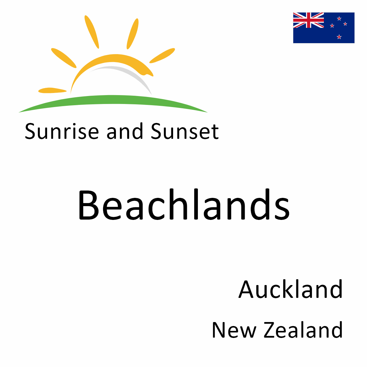 Sunrise and Sunset Times in Beachlands, Auckland, New Zealand