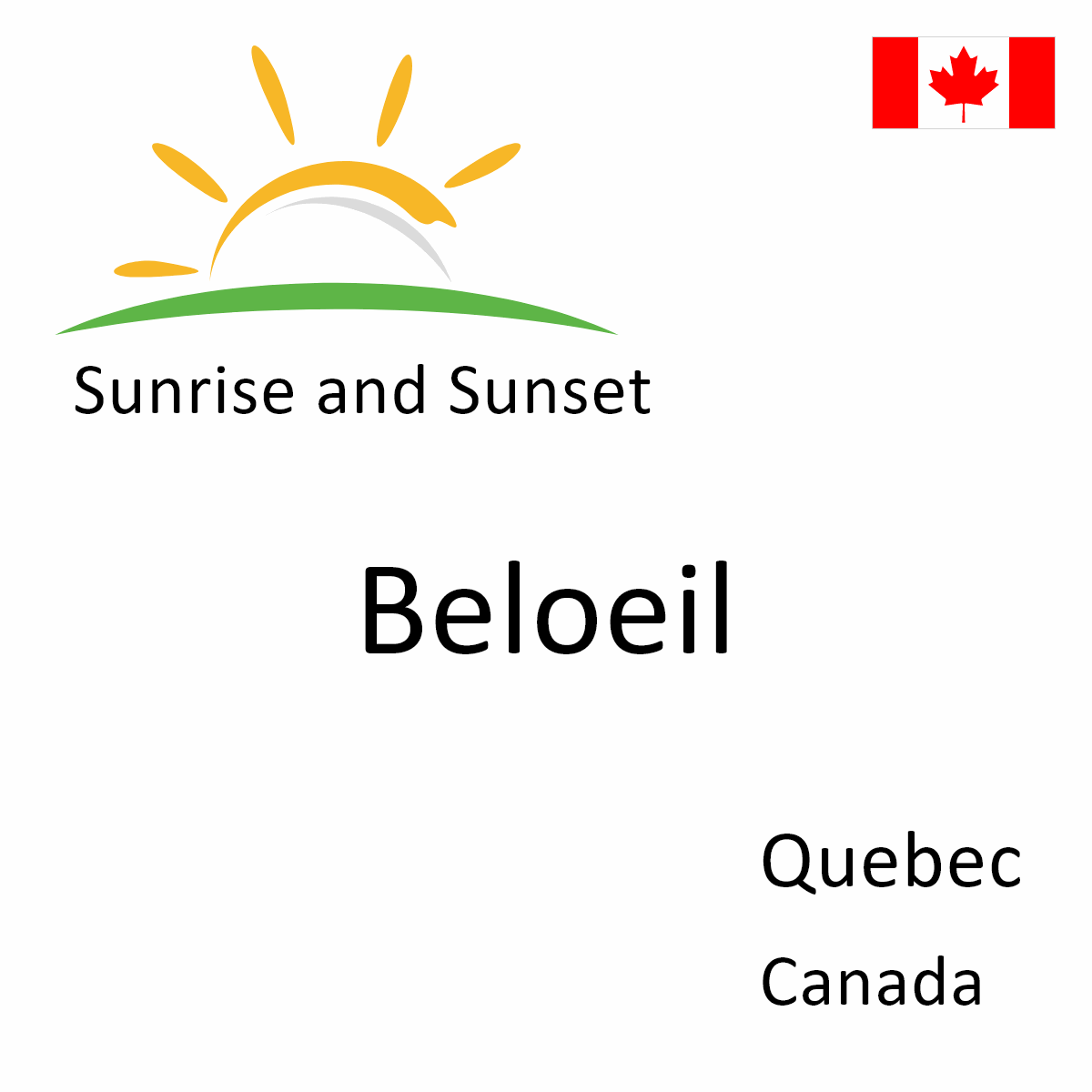 Sunrise and Sunset Times in Beloeil, Quebec, Canada