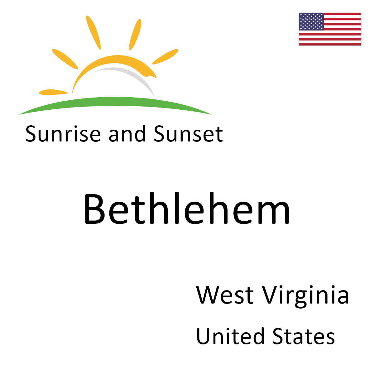 Sunrise and Sunset Times in Bethlehem, West Virginia, United States