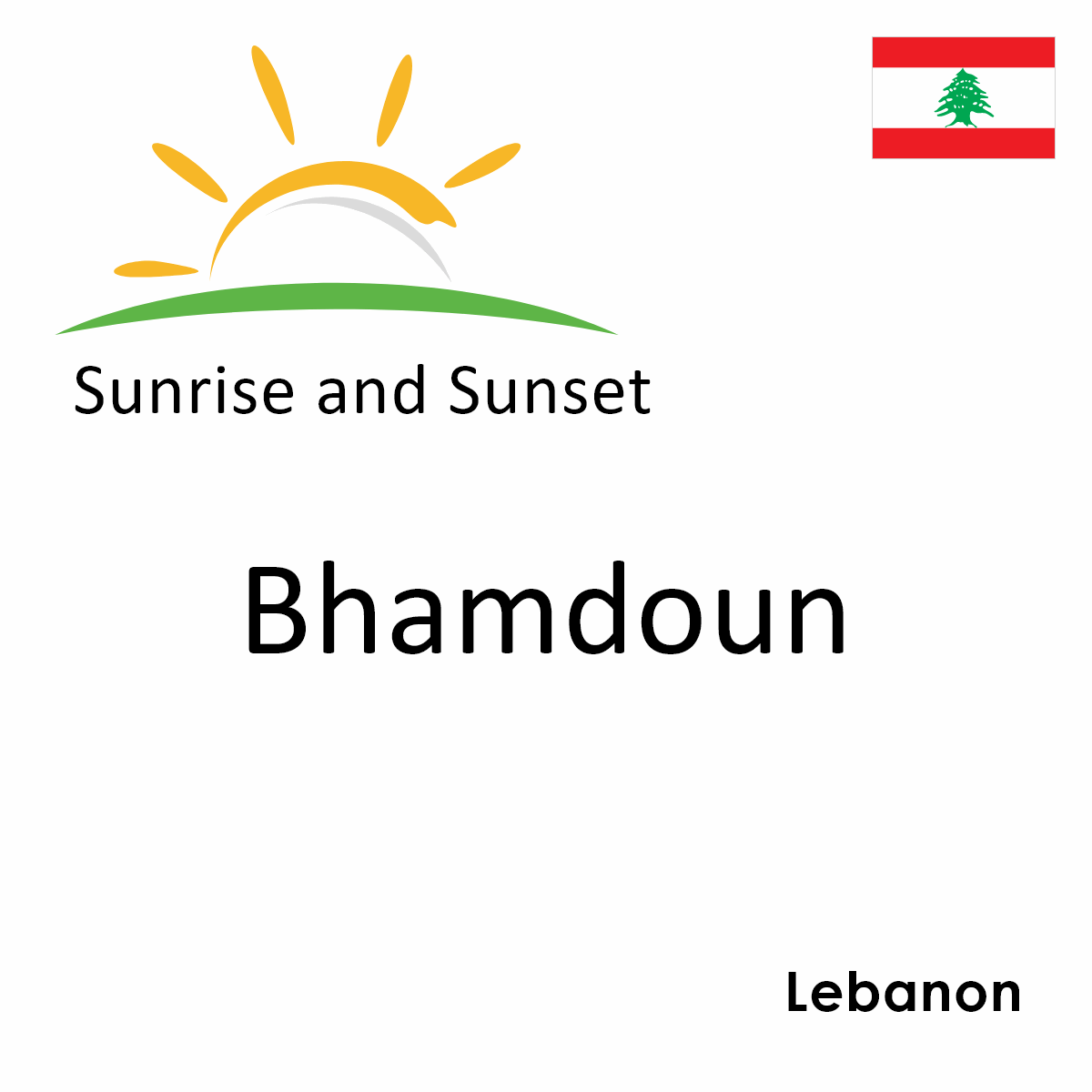Sunrise and Sunset Times in Bhamdoun, Lebanon