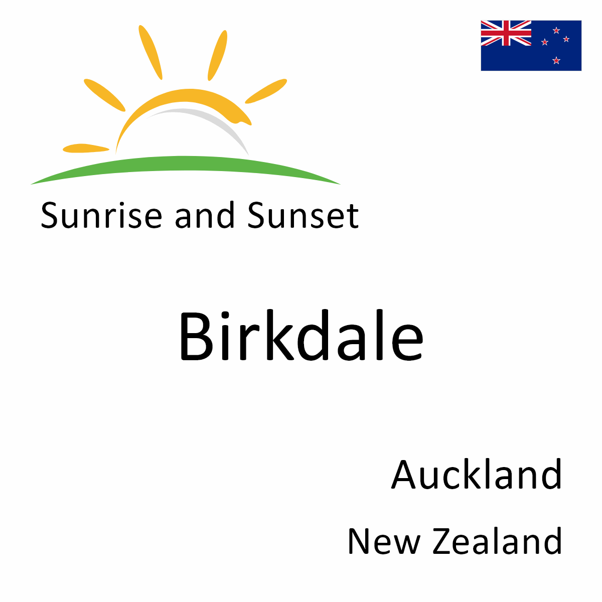 Sunrise and Sunset Times in Birkdale, Auckland, New Zealand