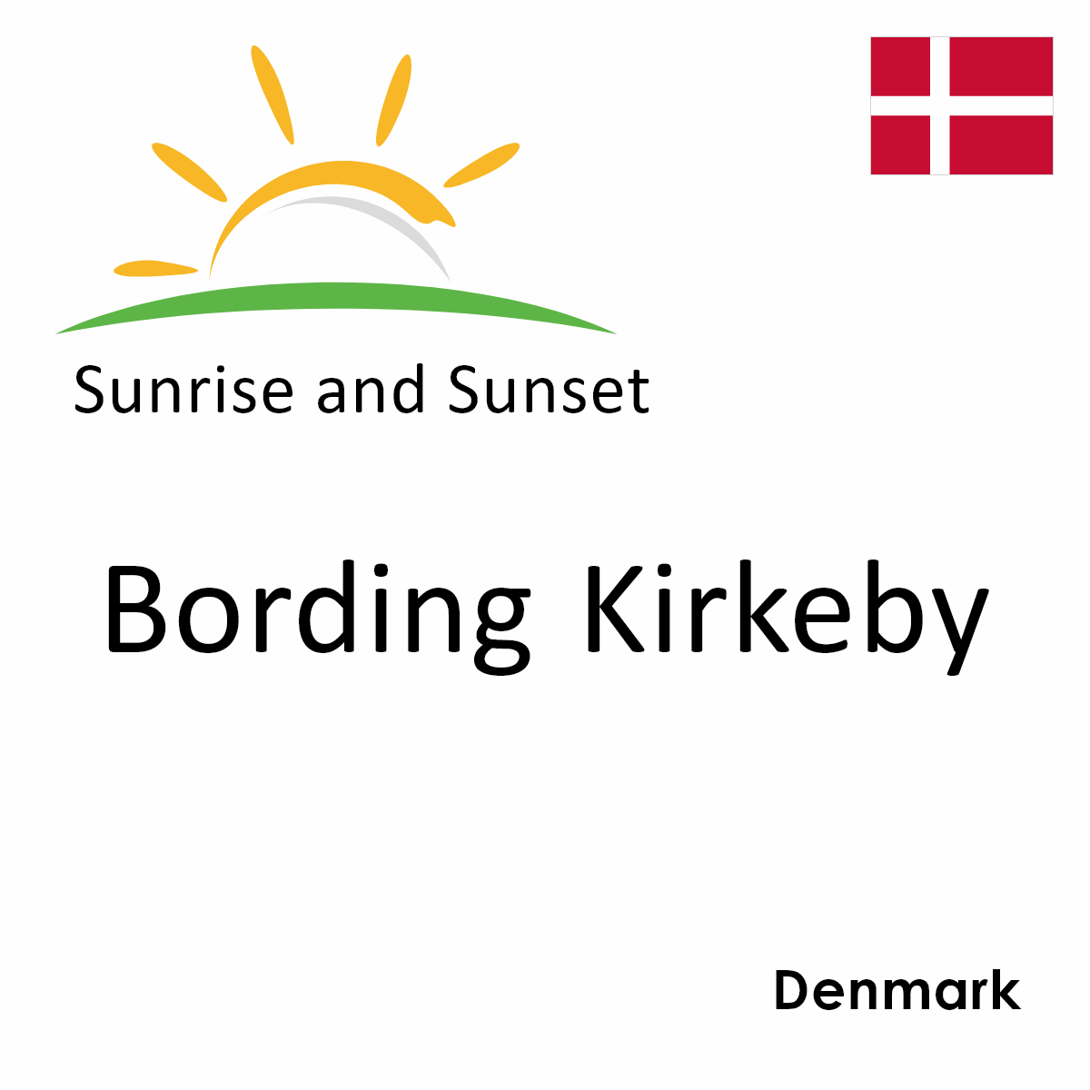 Sunrise and Sunset Times in Bording Kirkeby, Denmark
