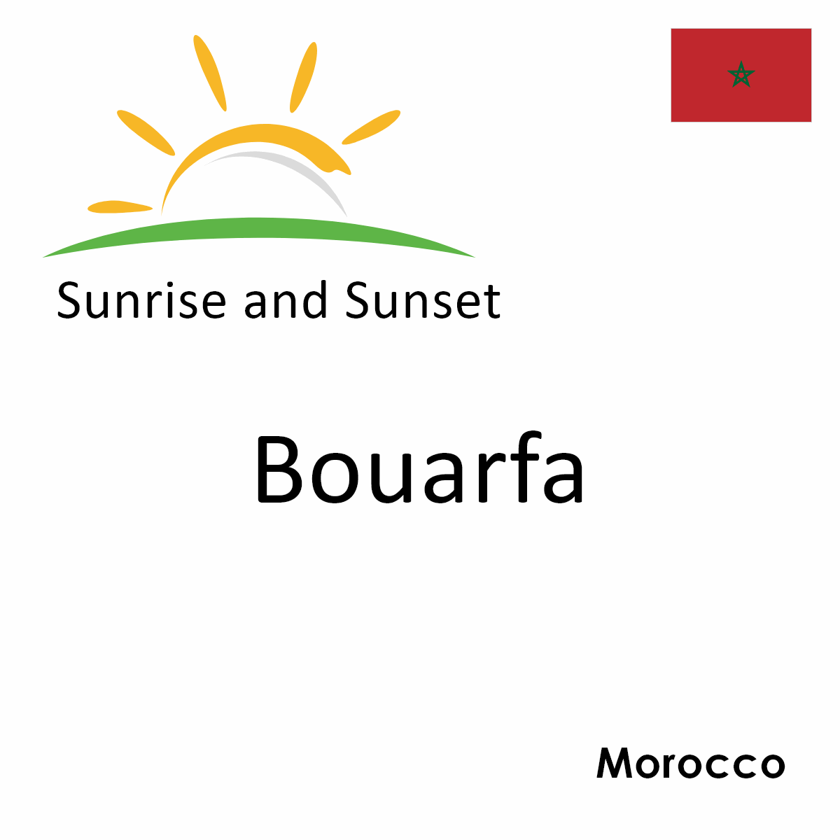 Sunrise and Sunset Times in Bouarfa, Morocco