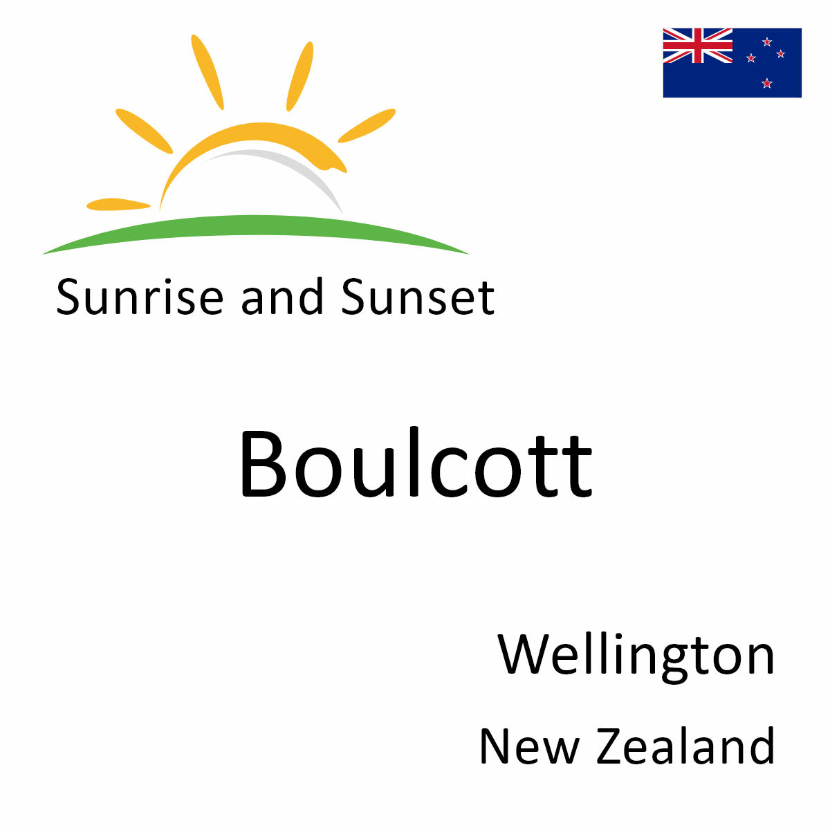 Sunrise and Sunset Times in Boulcott, Wellington, New Zealand