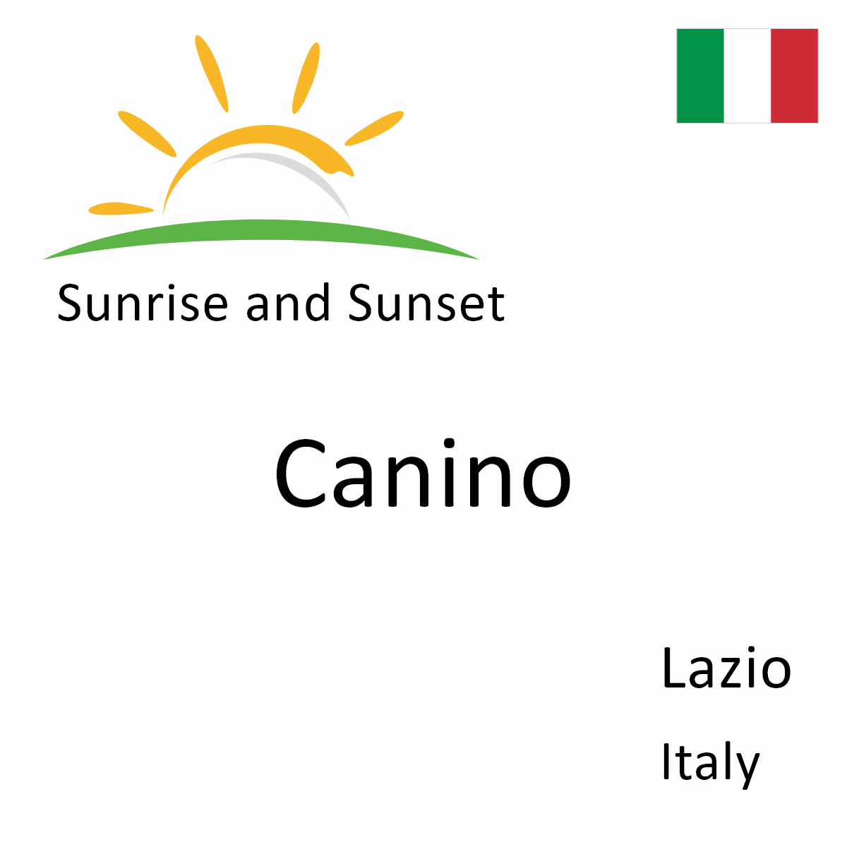 Sunrise and Sunset Times in Canino, Lazio, Italy