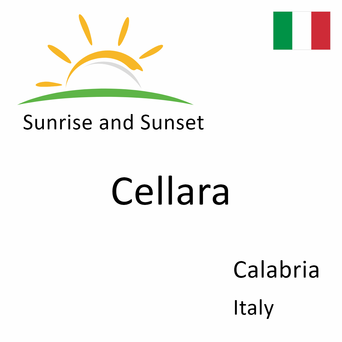Sunrise and Sunset Times in Cellara, Calabria, Italy