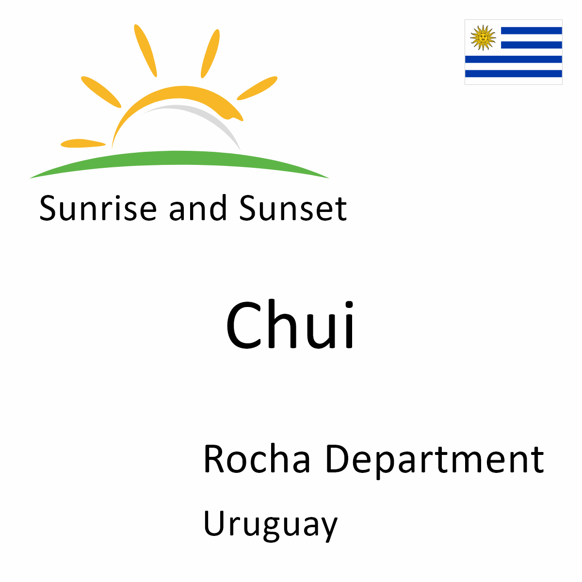 Sunrise and Sunset Times in Chui, Rocha Department, Uruguay