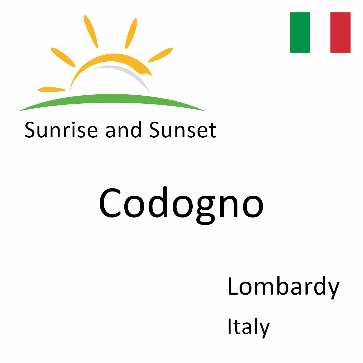 Sunrise and Sunset Times in Codogno, Lombardy, Italy