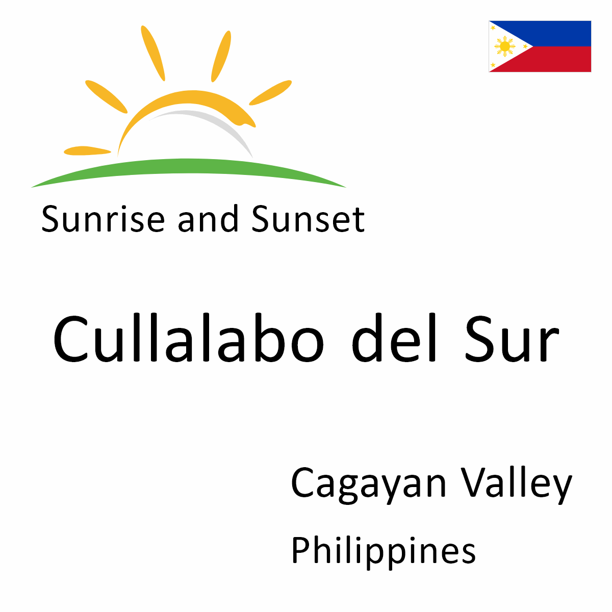 Sunrise and Sunset Times in Cullalabo del Sur, Cagayan Valley, Philippines